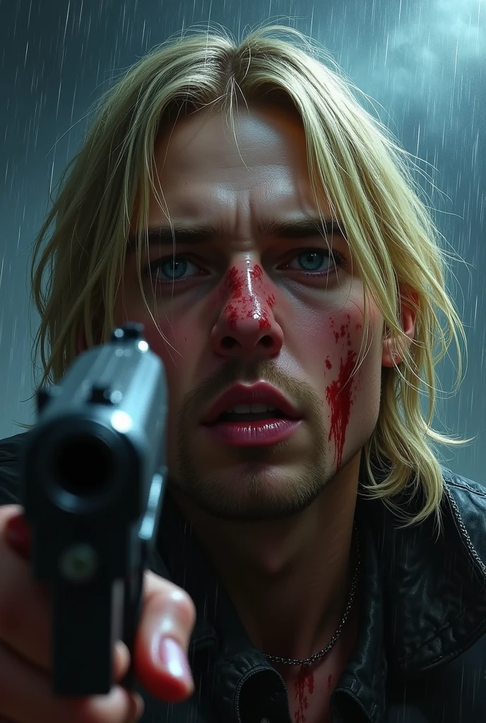 Scene of kurt cobain, nirvana lead singer, being assassinated - SeaArt AI