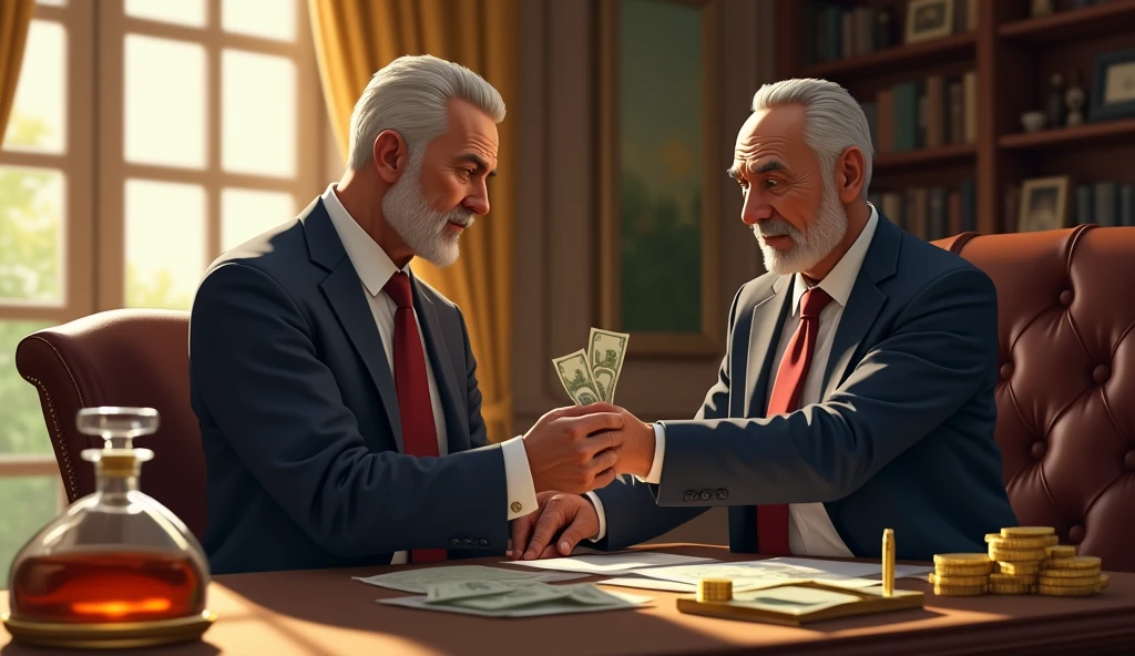 Show a rich old man giving Omar money. - SeaArt AI