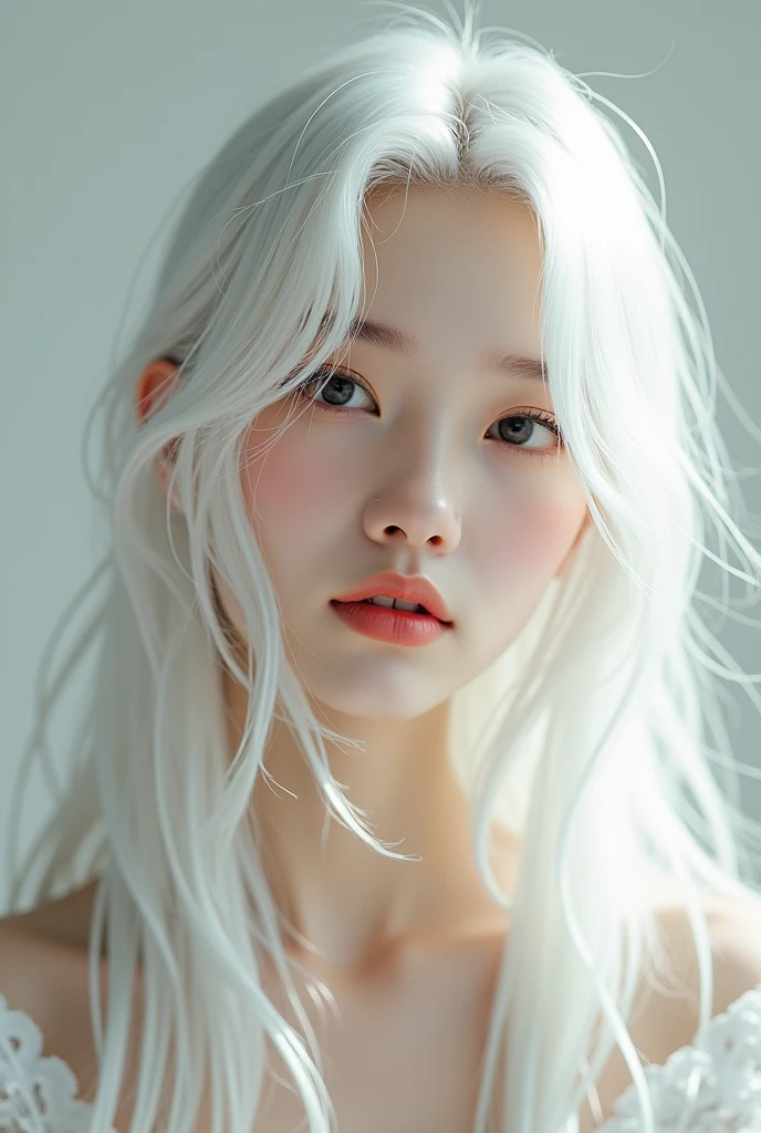 Park Jimin with long white hair - SeaArt AI
