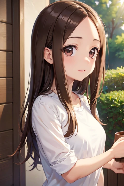 Takagi-san、Shiny brown hair, Long Hair,((Medium Breast、amount - SeaArt AI