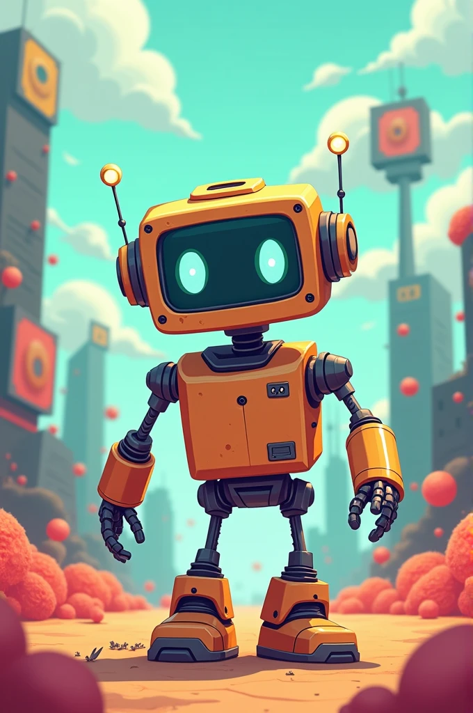Cartoon drawing of a bot searching - SeaArt AI