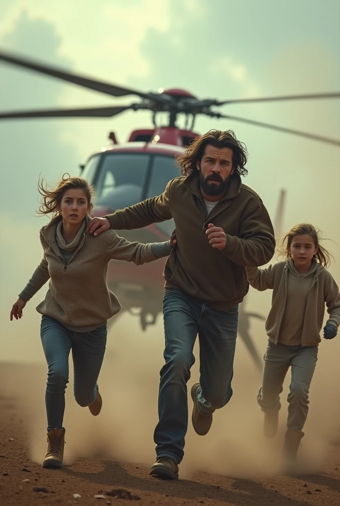 The father, mother and child daughter manage to escape to where the ...
