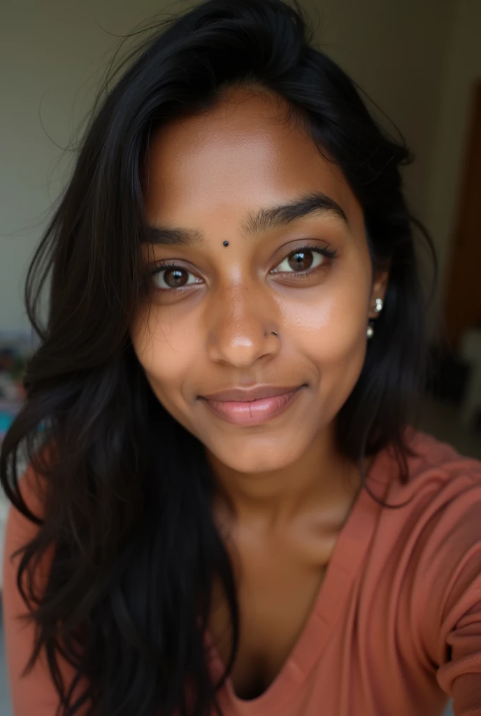 Tamil girl around age 20 in a selfie - SeaArt AI