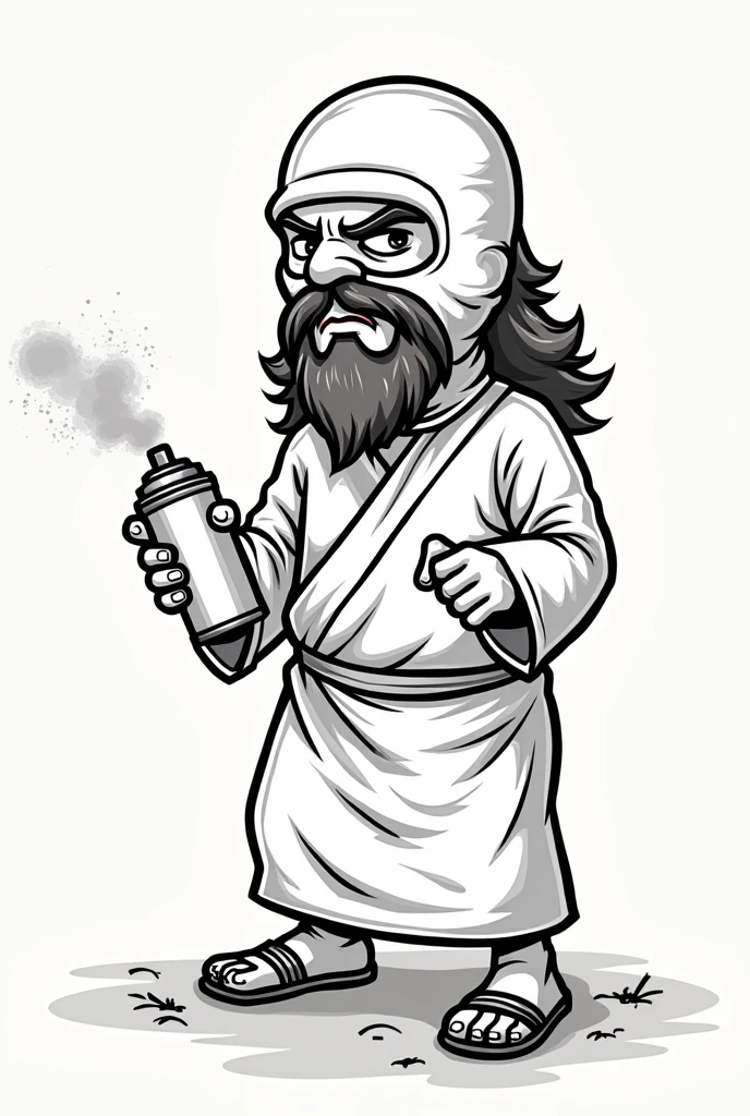 Jesus with spray paint in his hand and balaclava in cartoon only in ...
