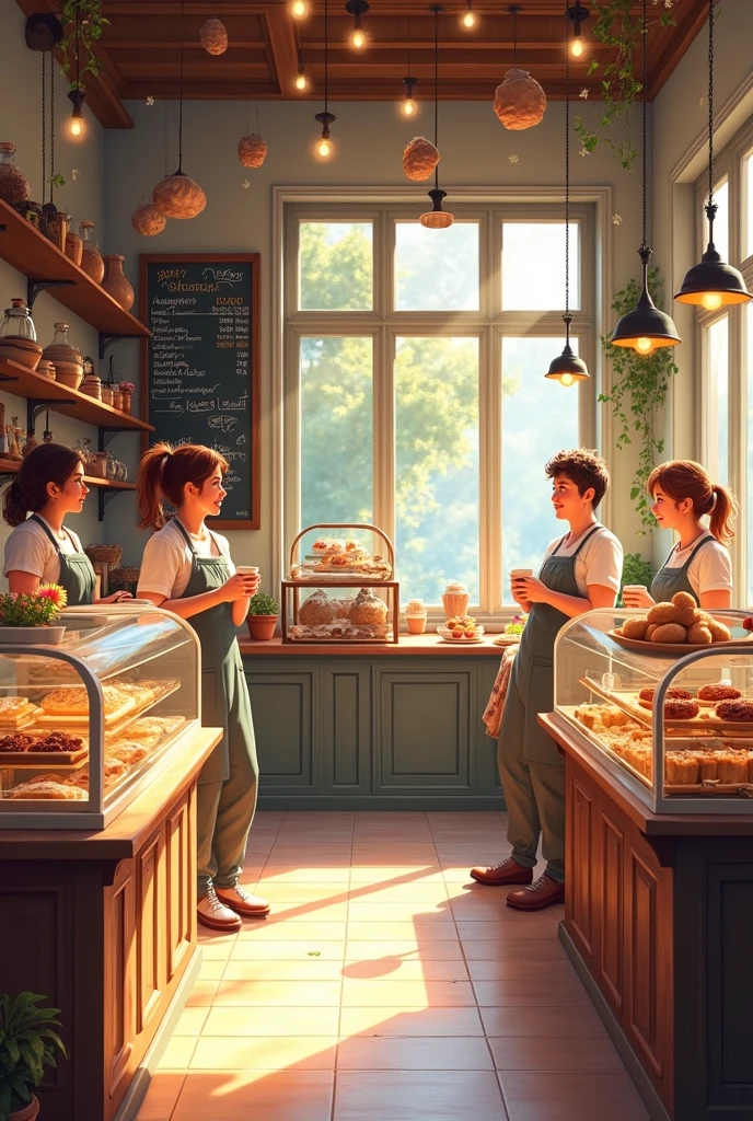 A cute bakery shop inner view - SeaArt AI