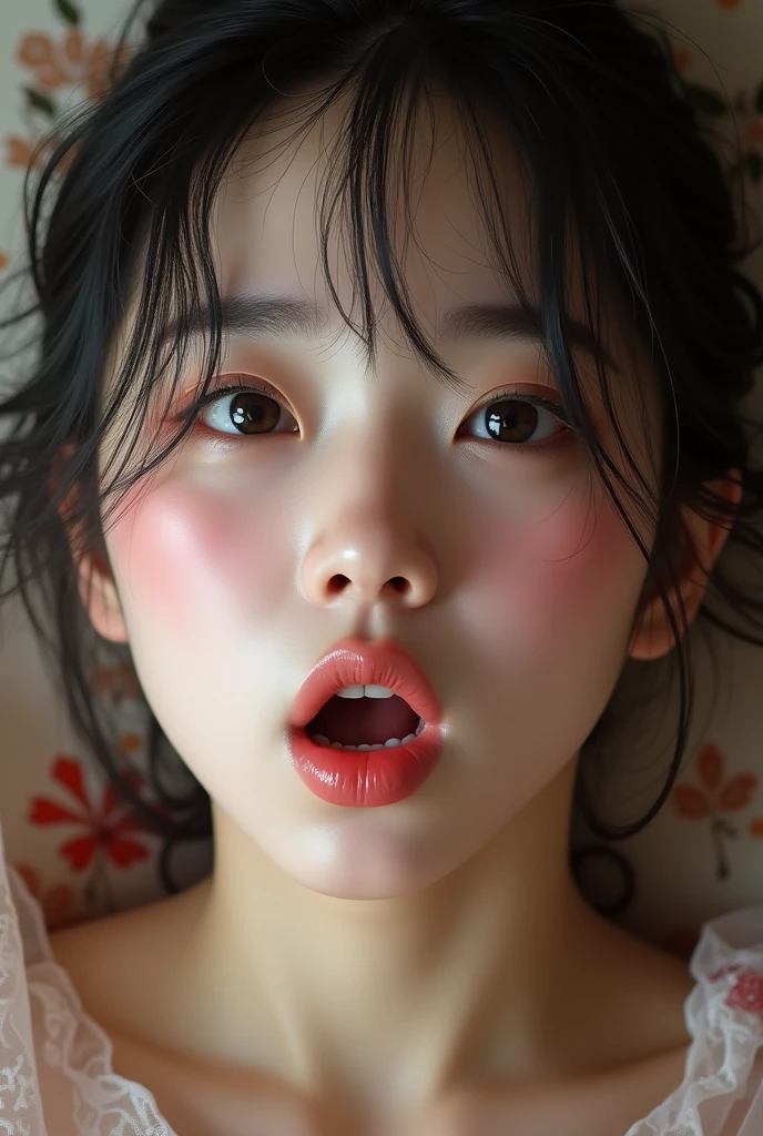 Ultra realistic 4k image of detailed Japanese face making ahegao gesture - SeaArt AI