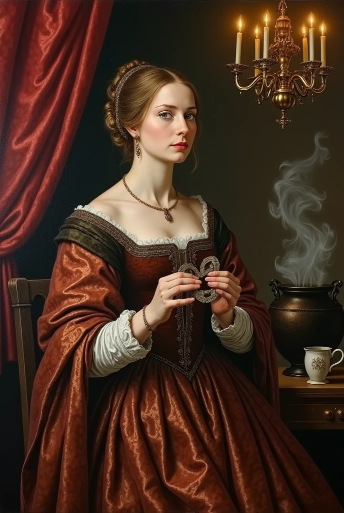 Portrait of a medieval lady, 16th century oil painting, Noblewoman ...