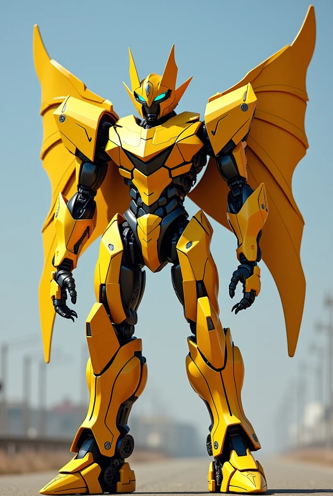 Yellow bat zord that is more of a bat - SeaArt AI