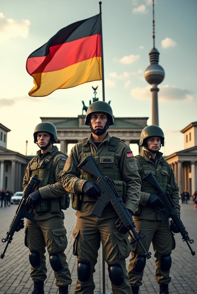 An image showcasing the German Bundeswehr with Germany's national flag ...