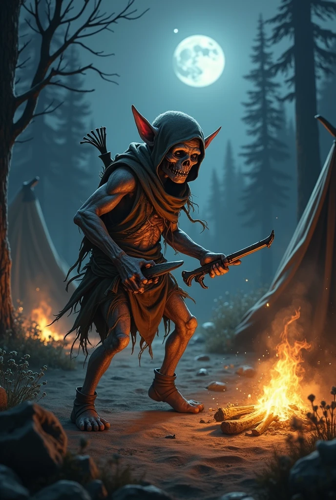Phantasy scout halfling zombie with hand-crossbow and dagger - SeaArt AI