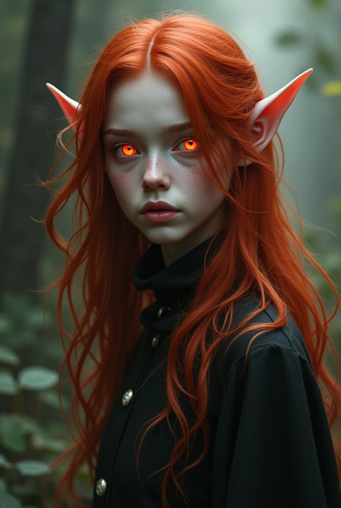 RED-HAIRED ELF WITH NO MOUTH BUT ATTRACTIVE - SeaArt AI