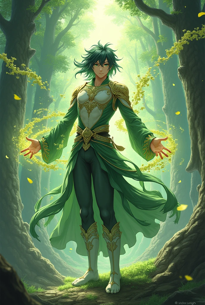 A male person with plant and nature powers in anime - SeaArt AI