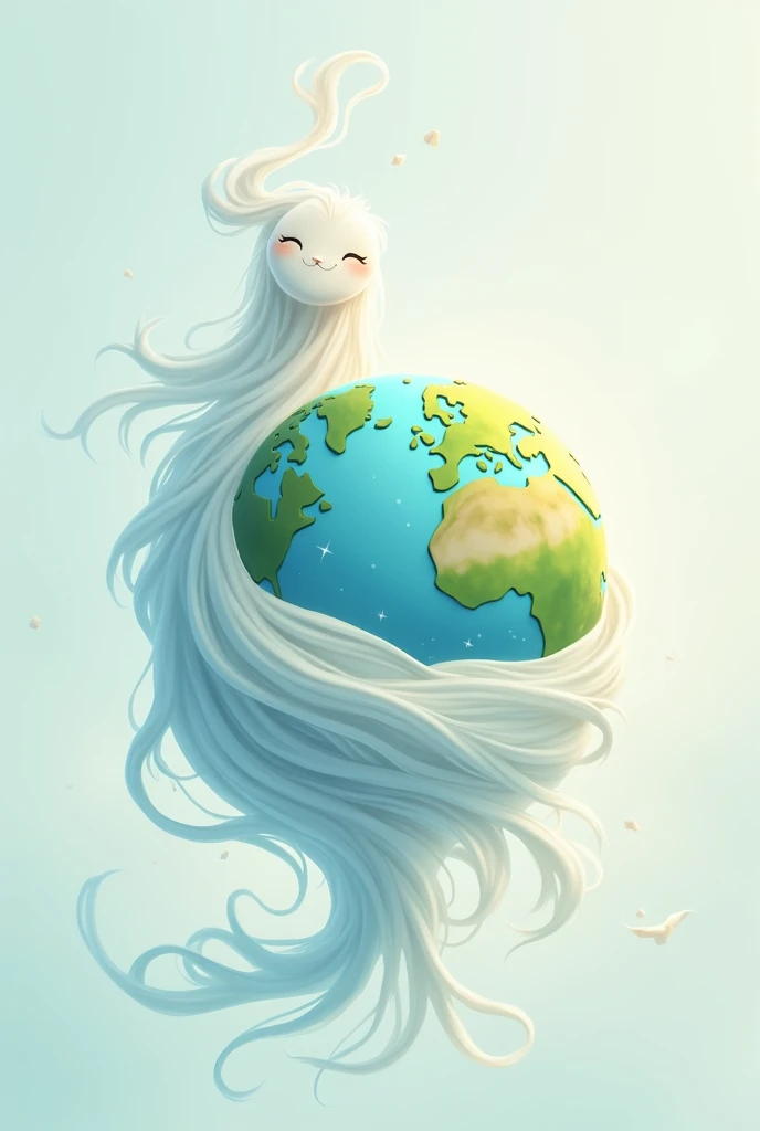 Silk wrapped around the earth，Simple design，Prefer cartoon ...