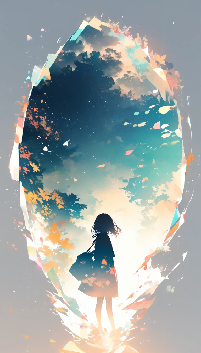 Pale colour、double exposure,#SDXL、One Girl,cute、Emphasis on the girl ...