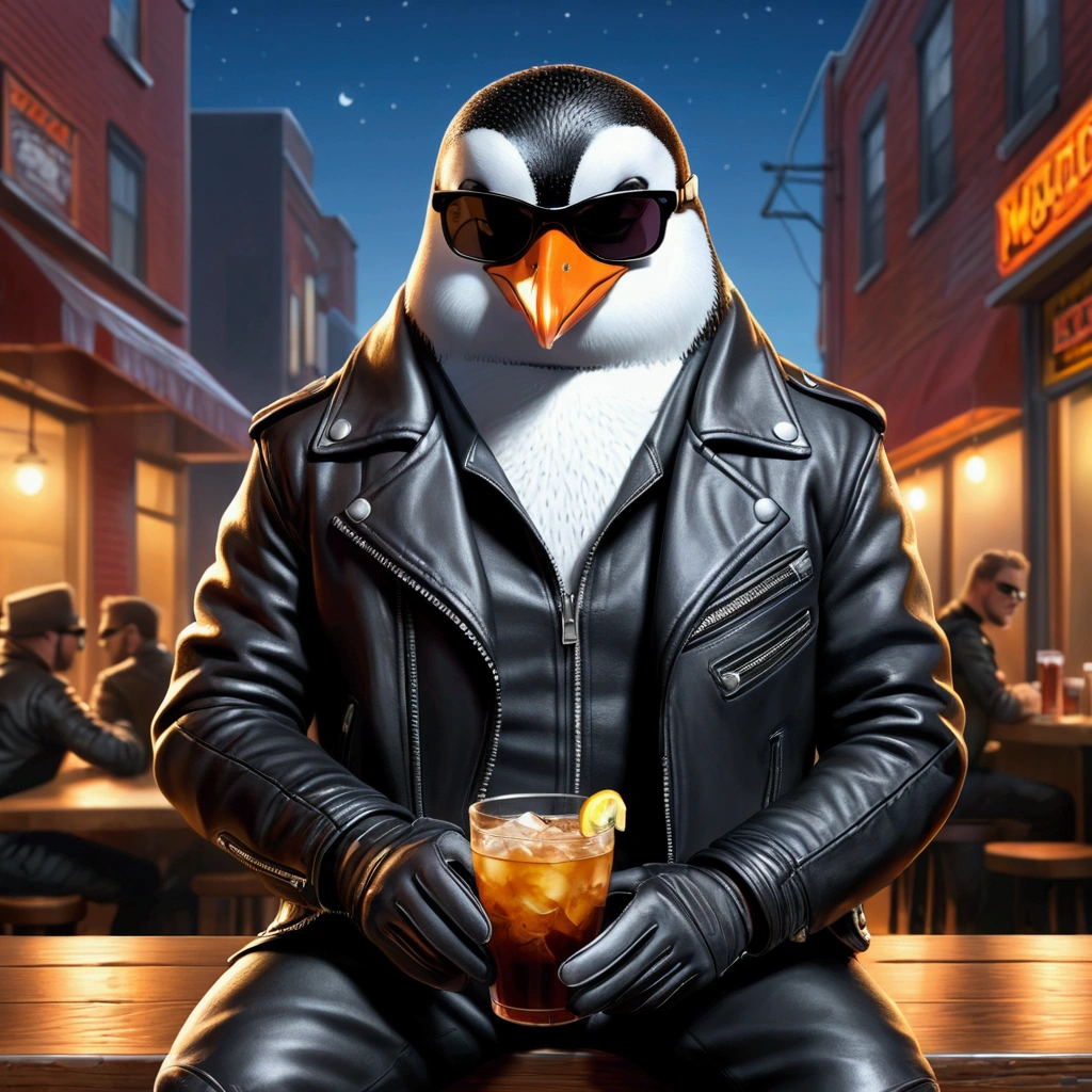 Closing, Cartoon of an extremely badass anthropomorphic penguin wearing ...