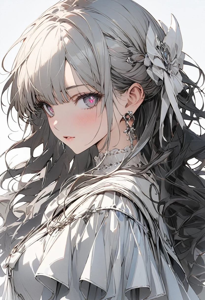 1girl, bangs, long hair, messy hair, gradient_eyes, diamond-shaped ...