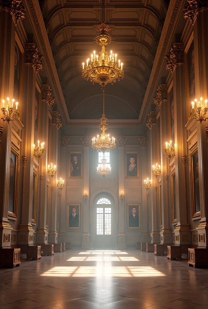 Main hall with High-ceilings and walls lined portraits of former ...