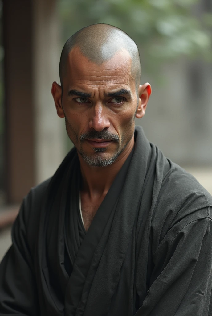 Monk with straight face - SeaArt AI