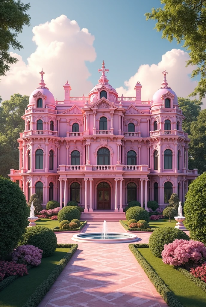 Pink mansion - SeaArt AI