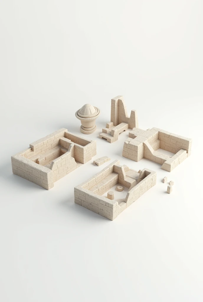 Prop reference 3D set Render, white backdrop. Inca Cement, of ...