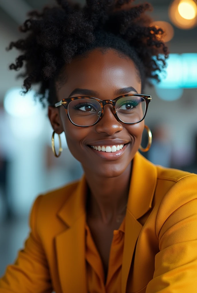 Geek femme africaine 25 ans - SeaArt AI