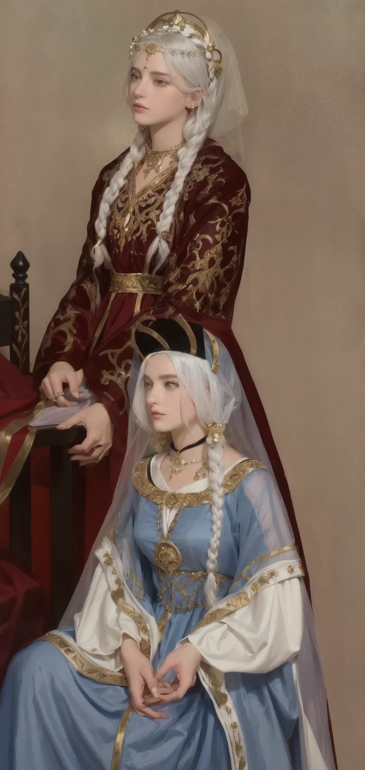 HyperRealistic Photograph of a two Beautiful Byzantine noble women ...