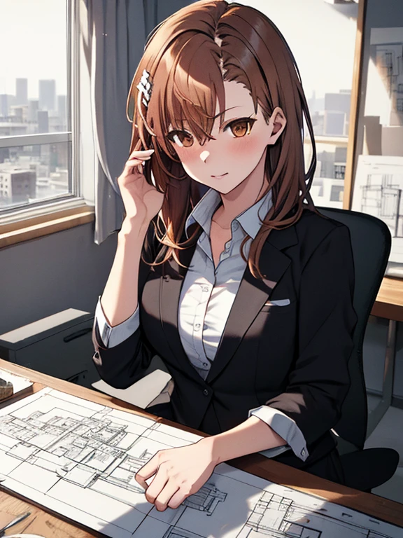 Architectural Design Office, Designer, Blueprint, Drawing table - SeaArt AI