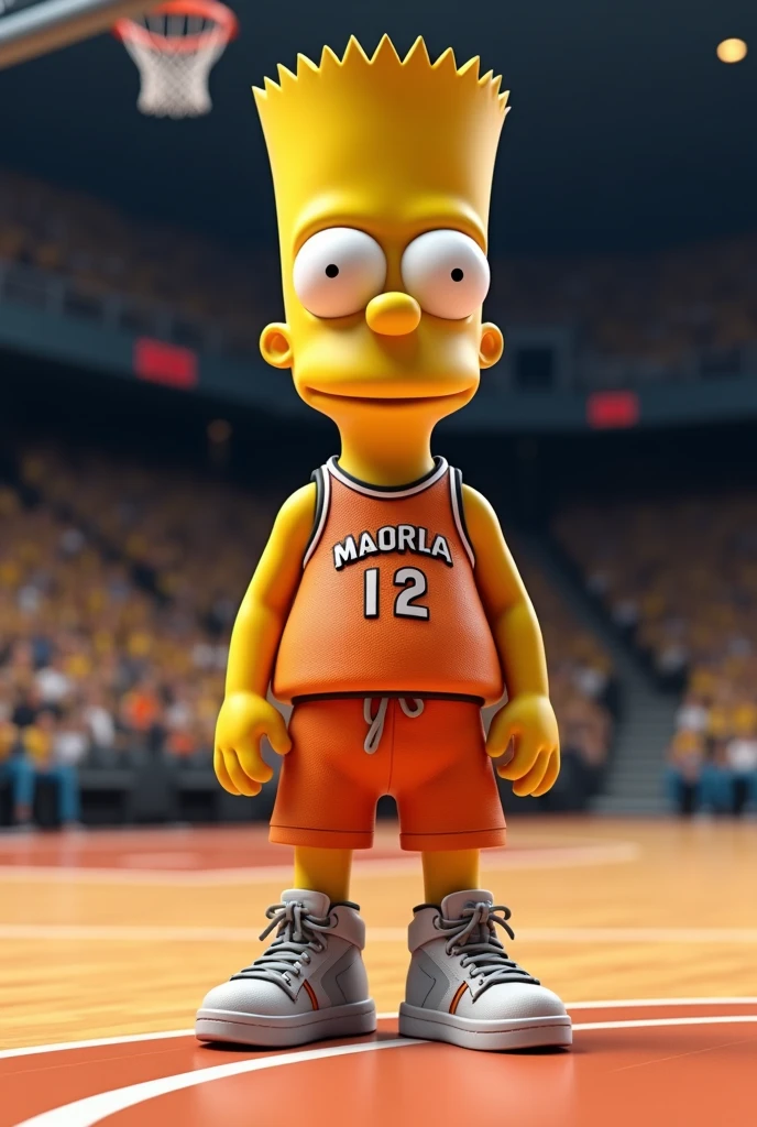 Bart simpson wearing basketball outfit 3D image Background basketball ...