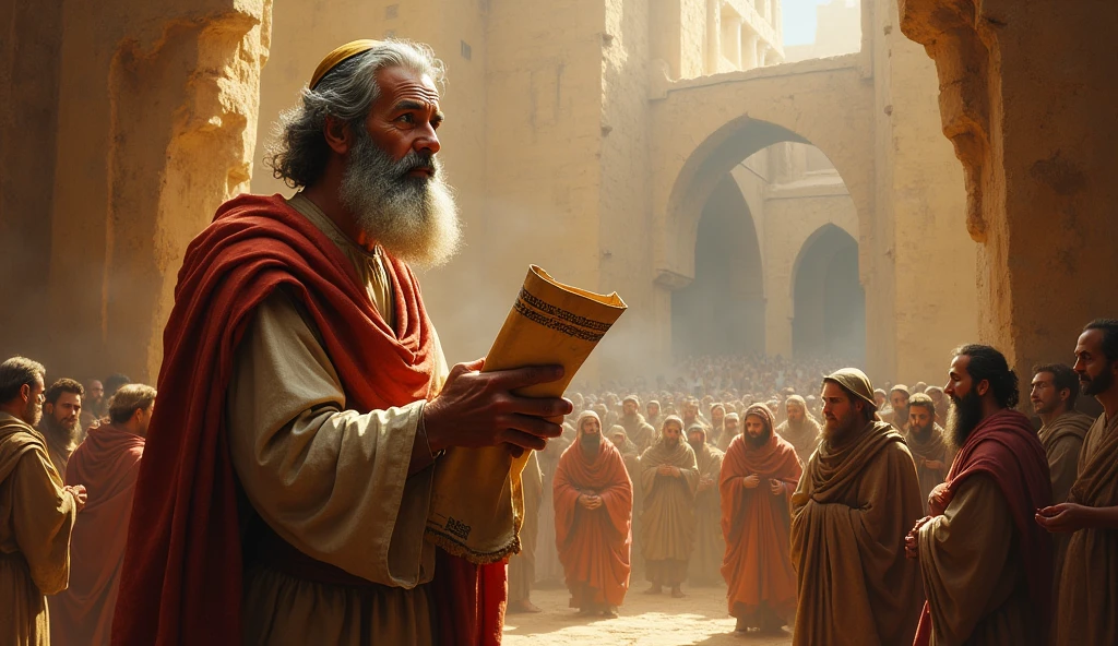 Jeremiah calls the Israelites to repentance while holding the Torah ...