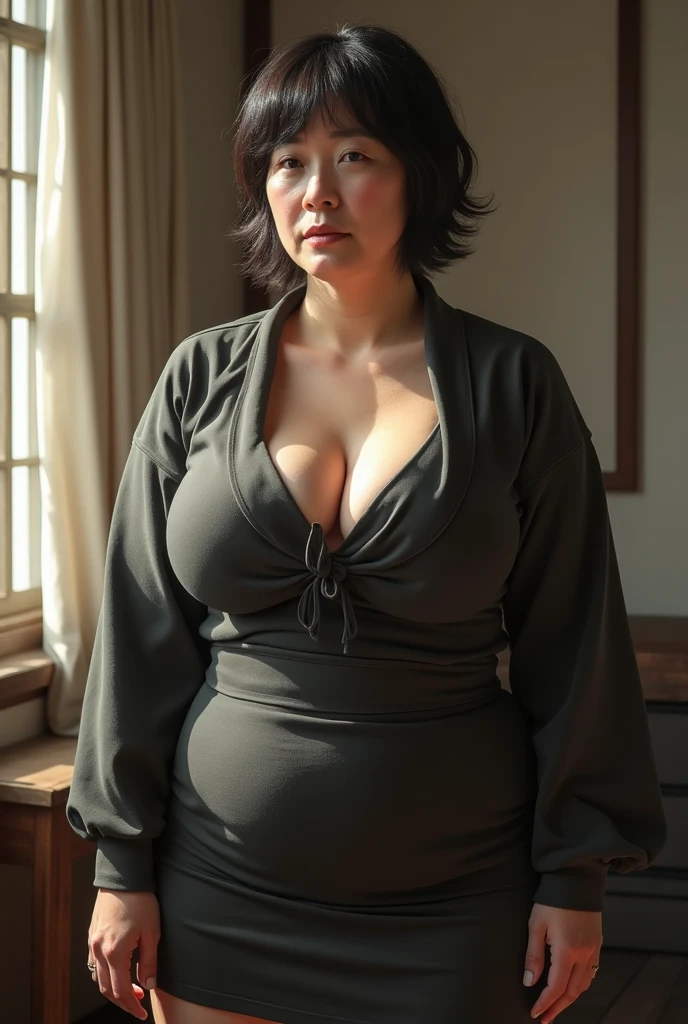 Japanese Mature Woman Big Breasts blouse Tight skirt Voluptuous Wrinkles - SeaArt AI