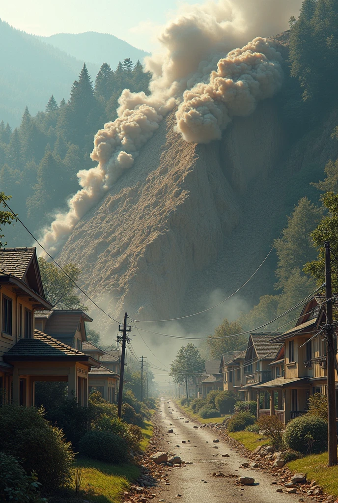 Landslides in residential areas - SeaArt AI