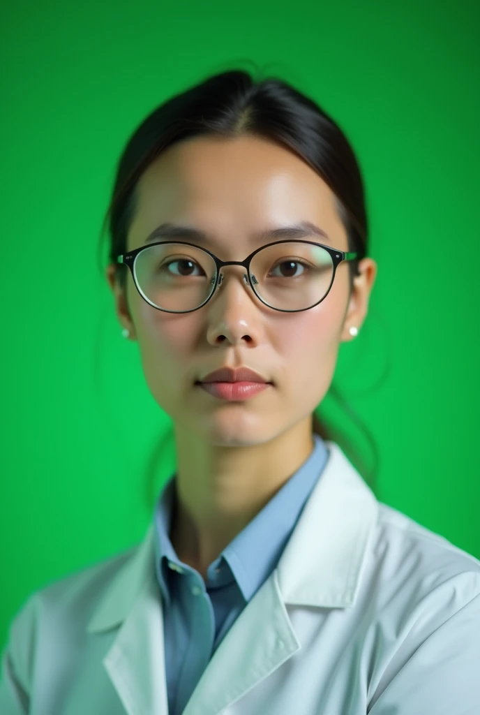 Scientist with green background passport size photo - SeaArt AI