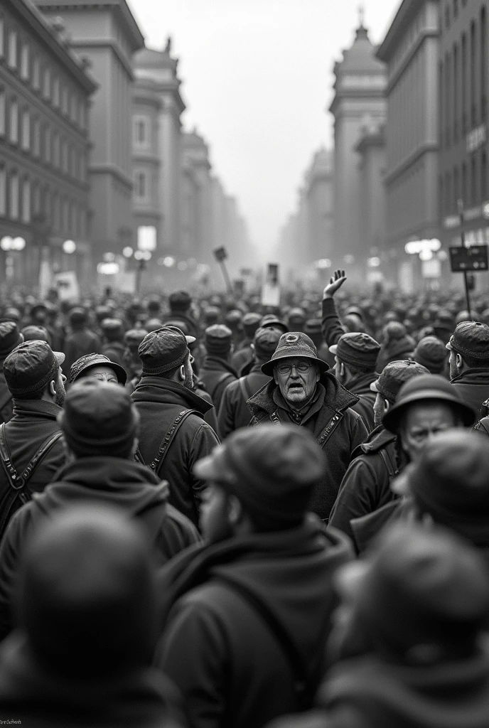 Images of protests or rallies against Germany in early 1917. - SeaArt AI