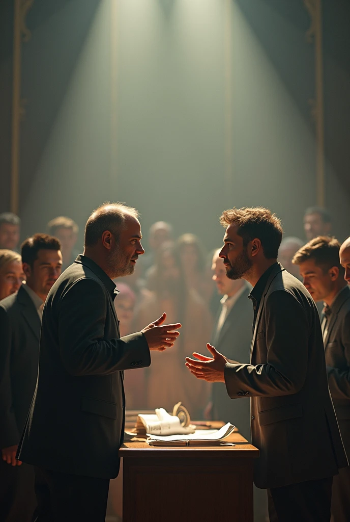 Debate Scene: A visual representation of a discussion or debate - SeaArt AI