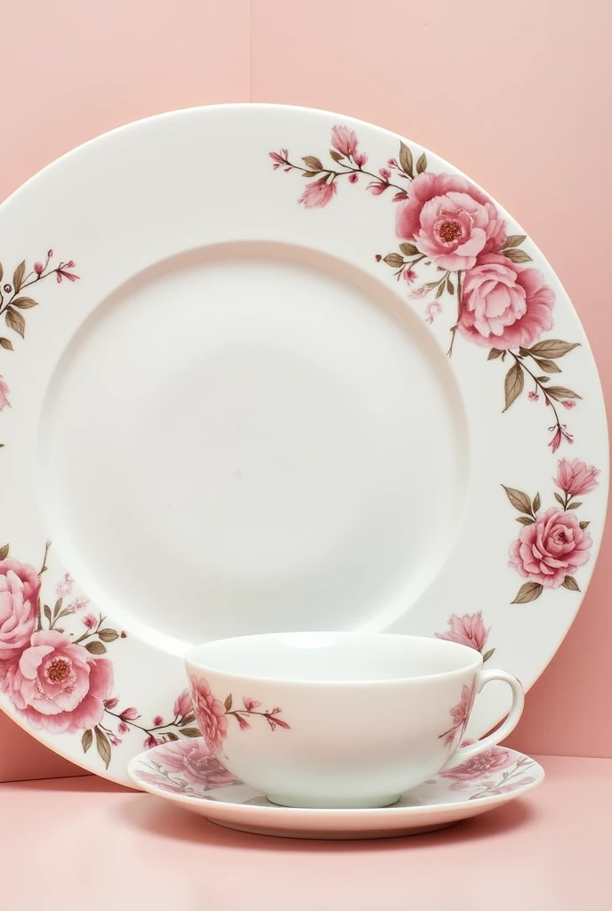 Rose pattern dinnerware set - SeaArt AI