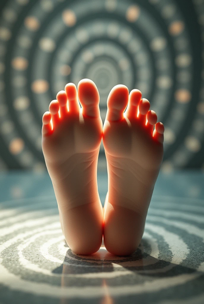 Hypnotic soles of feet, spiral overlay - SeaArt AI