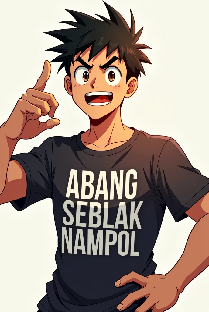 Anime Brother text on shirt,,,Abang seblak nampol - SeaArt AI