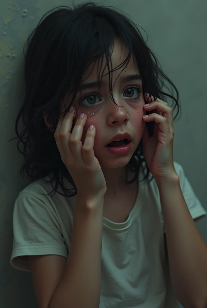 Girl crying about fear of ai undress her - SeaArt AI