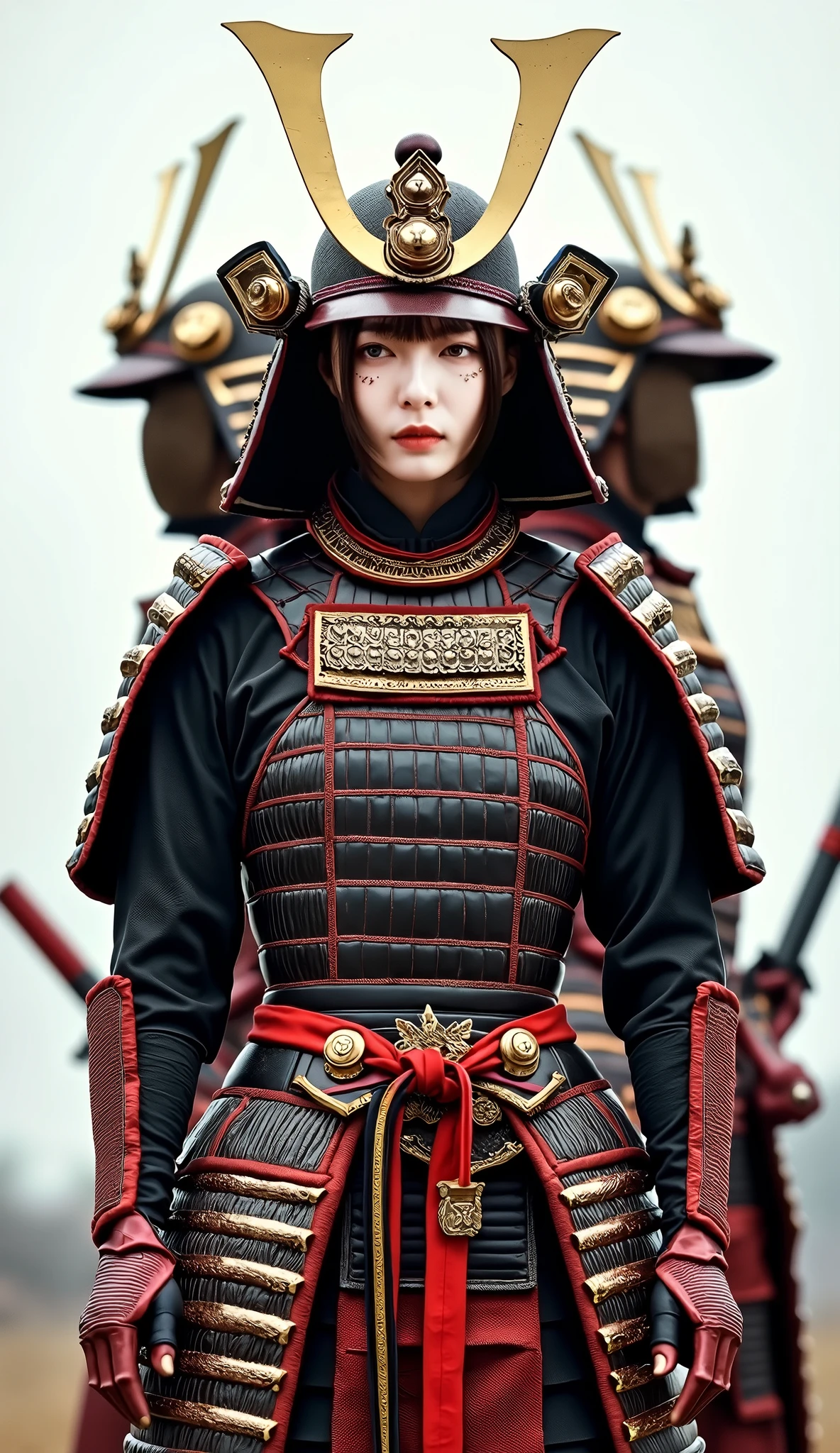There are two men dressed in samurai costumes standing next to each ...