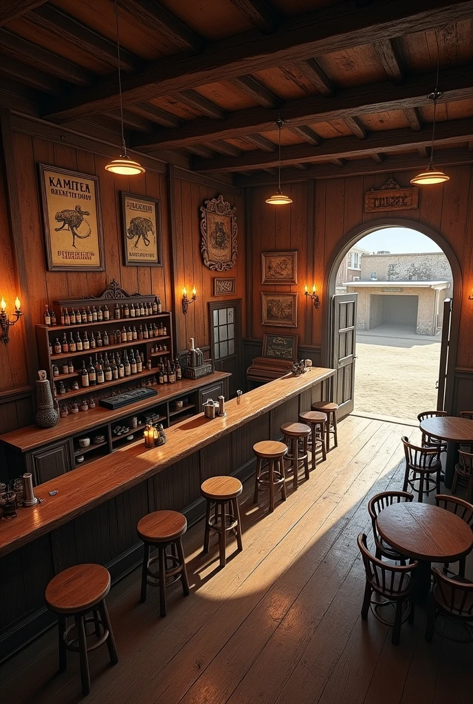Create the image of the inside of an old west saloon - SeaArt AI
