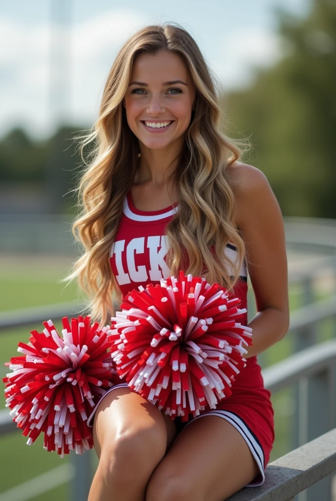 An award-winning, photorealistic studio portrait of a cheerleader ...