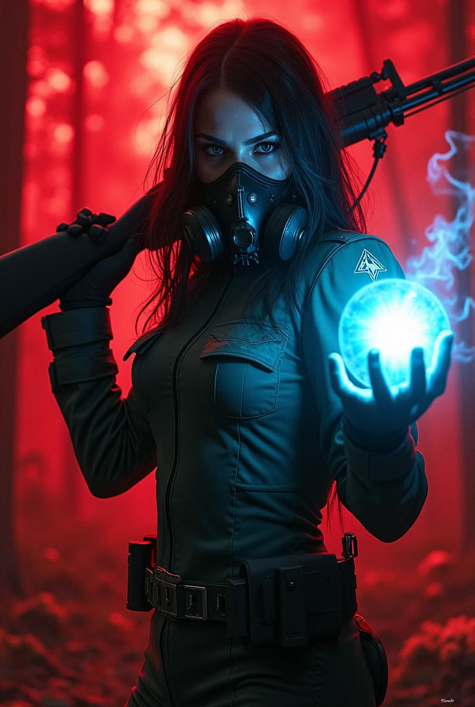 Beautiful girl with long dark straight hair in military clothes Zarya ...