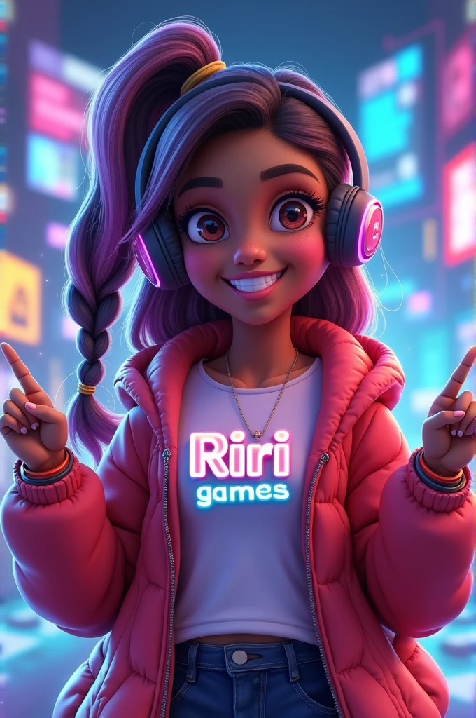 Girl representing an online gaming page named Riri Games - SeaArt AI