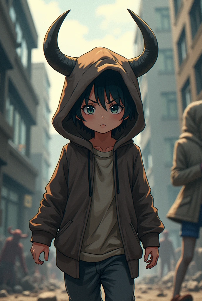 A boy with a hood who is of the sign of Taurus and who is in the middle ...