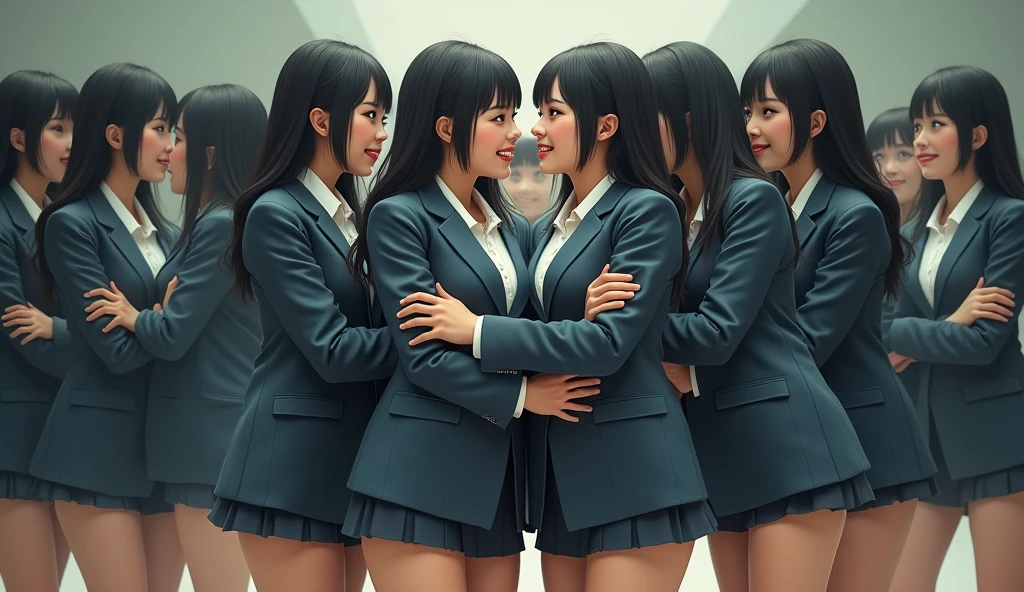 (Japanese Clone-girls=Myself), (Super Best masterpiece Clone - SeaArt AI