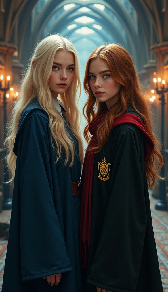 Two beautiful women in Hogwarts uniforms。Luna Lovegood of Ravenclaw ...
