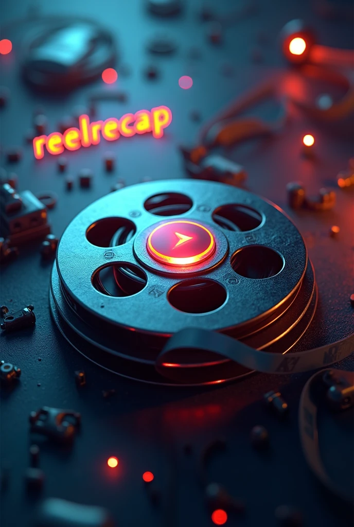 Classic Film Reel with a Play Button: A sleek, modern film reel in ...