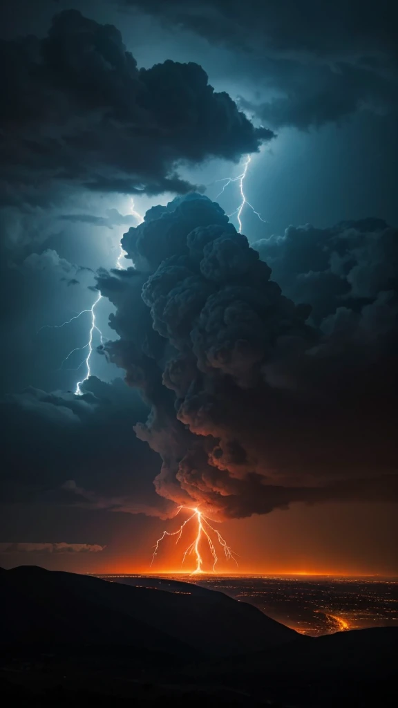 Prometheus, the titan, descends from the heavens with a blazing inferno ...