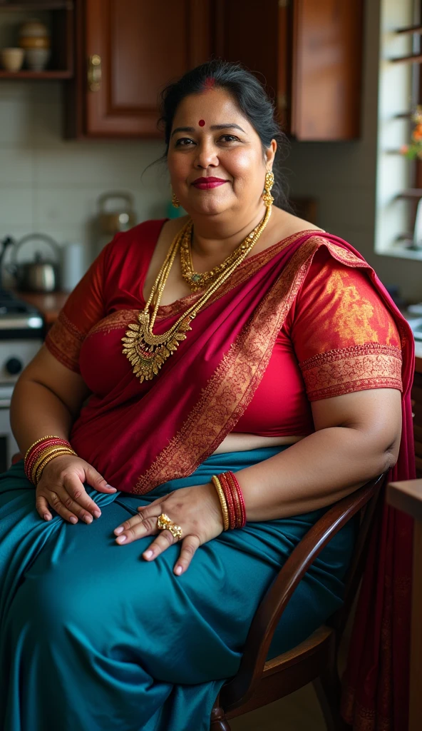 Full body view of a 50 year old plus size tall and big giant indian ...