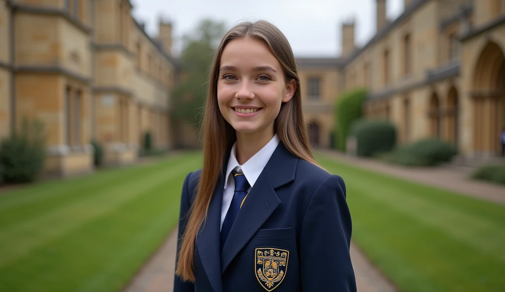European teenage female Student, Photoshoot, Wearing a Oxford ...